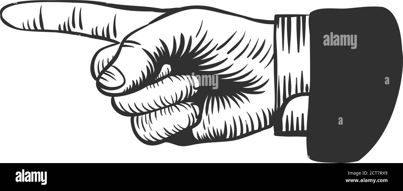 Pointing index finger Black and White Stock Photos & Images - Alamy