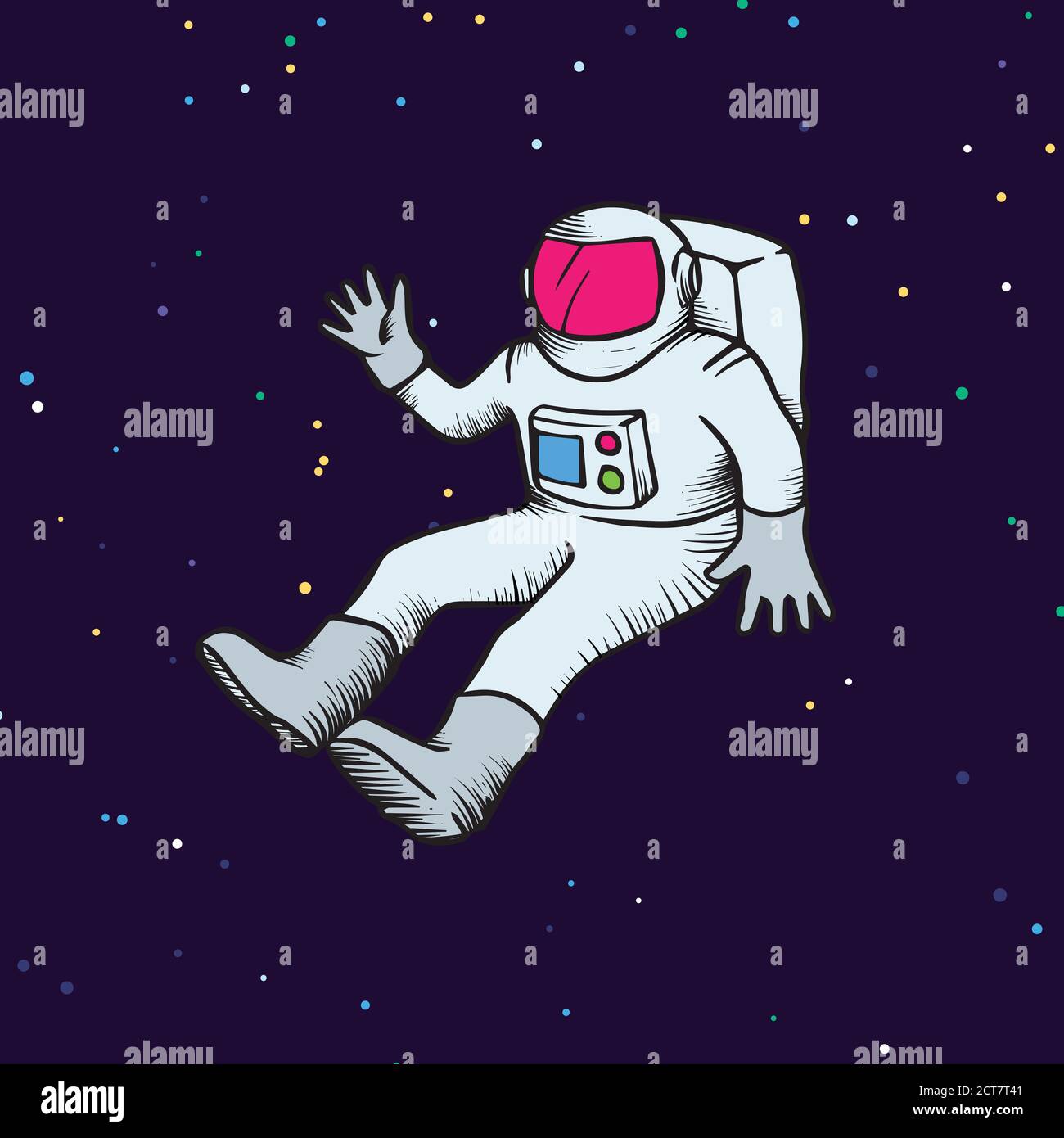 Astronaut hand drawn sketch vector illustration Stock Vector Image ...