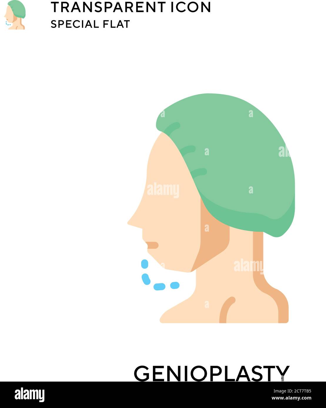 Genioplasty vector icon. Flat style illustration. EPS 10 vector Stock ...