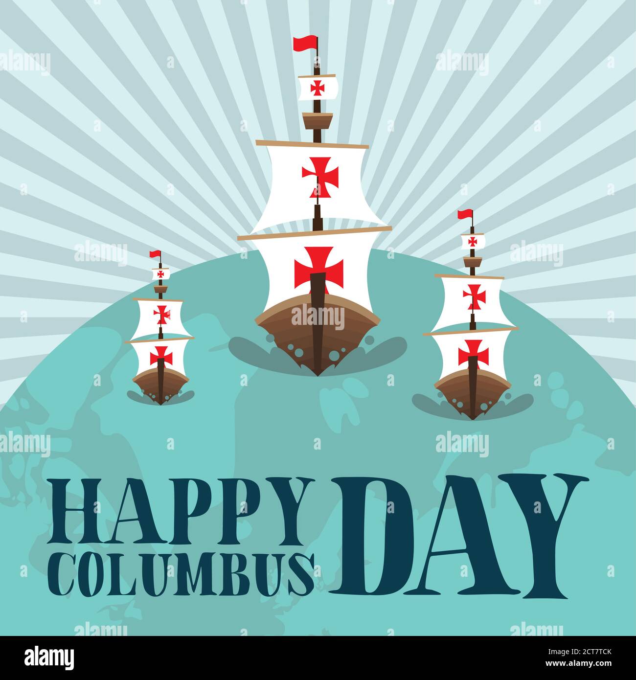Columbus ships on world design of happy columbus day america and ...