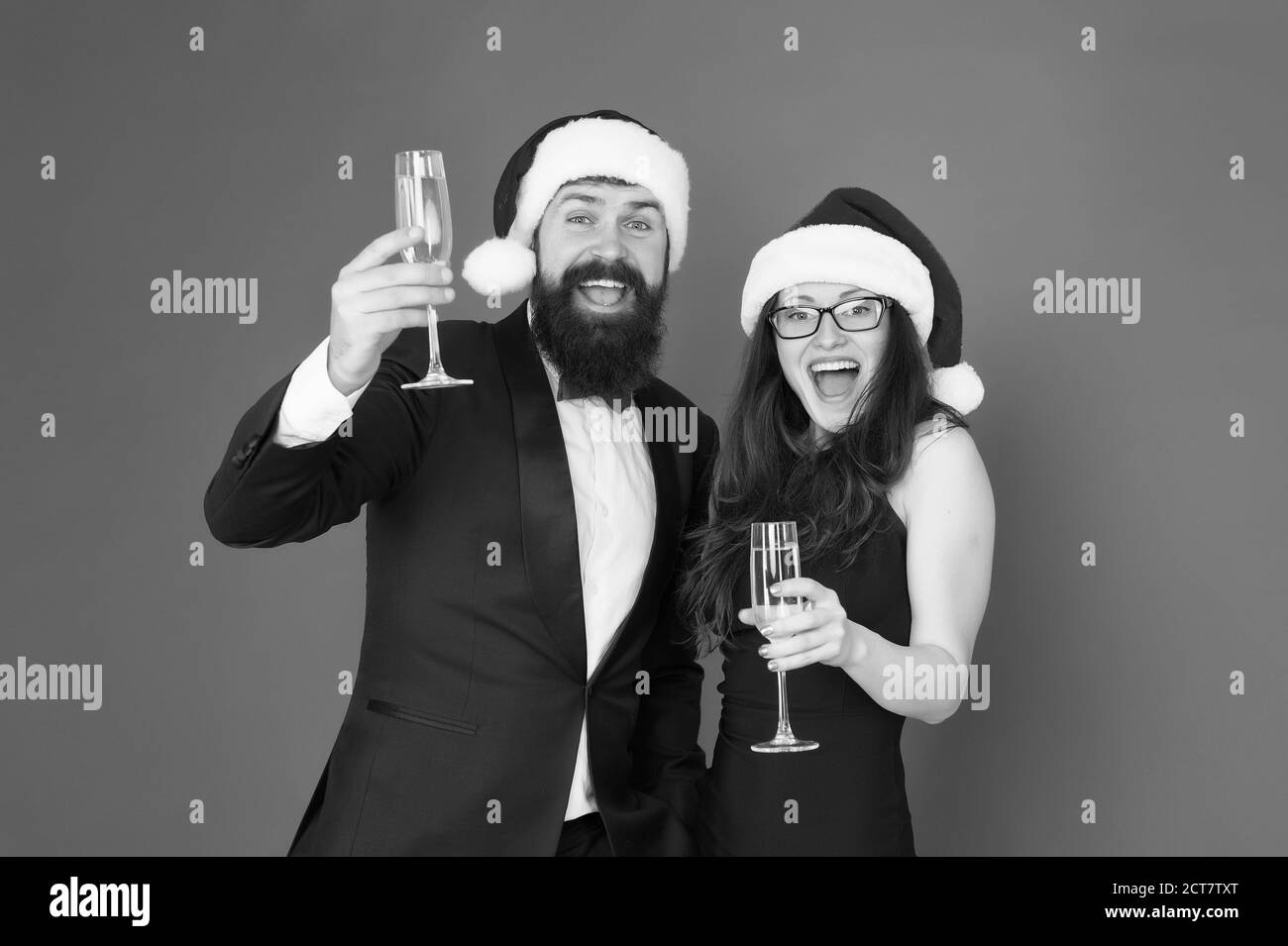 Corporate christmas party happy Black and White Stock Photos & Images ...