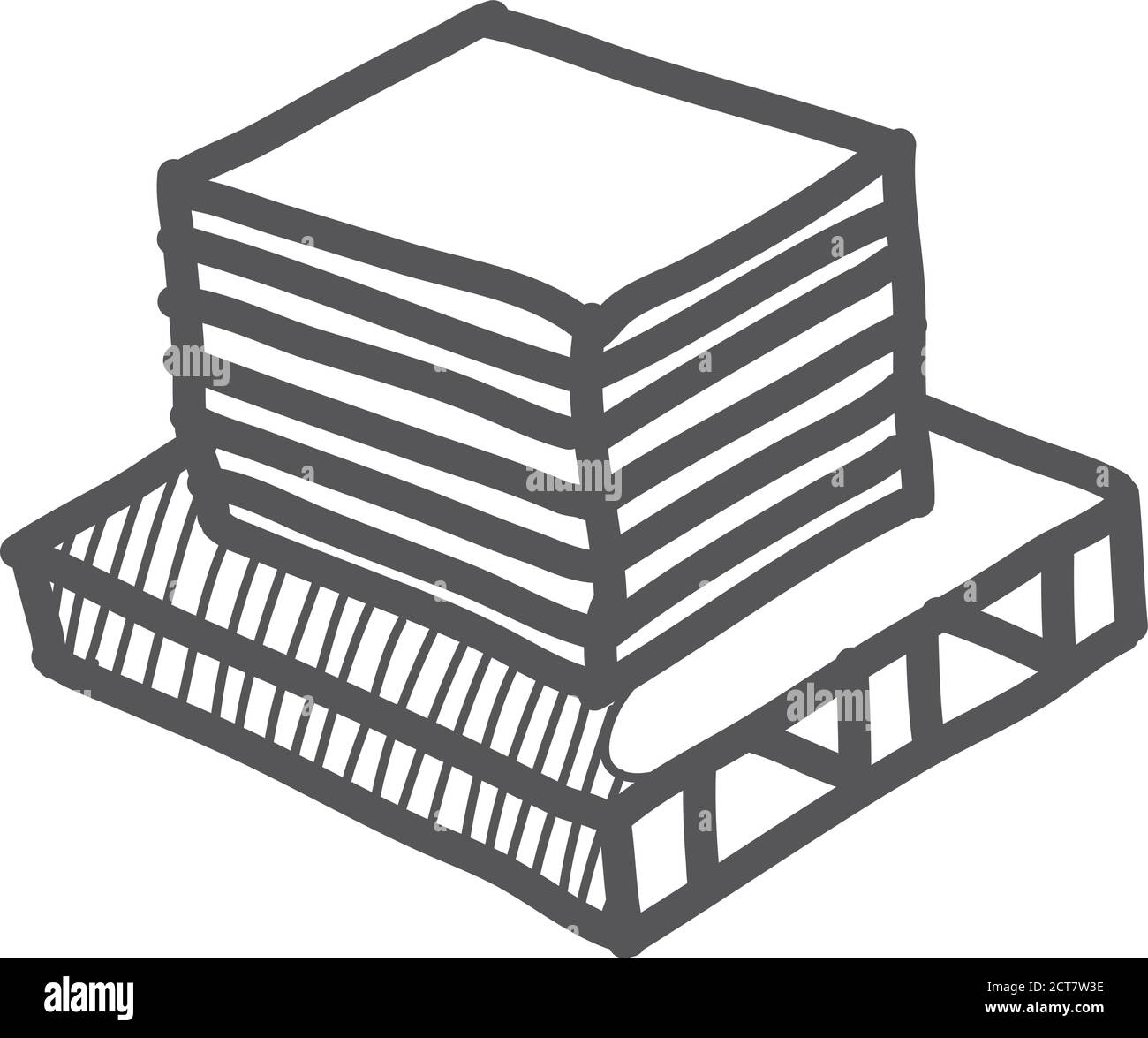 Printing stack icon in doodle sketch lines. Vector illustration Stock ...