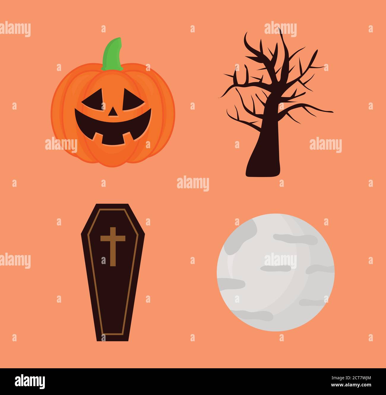 Halloween cartoons set vector design Stock Vector Image & Art - Alamy