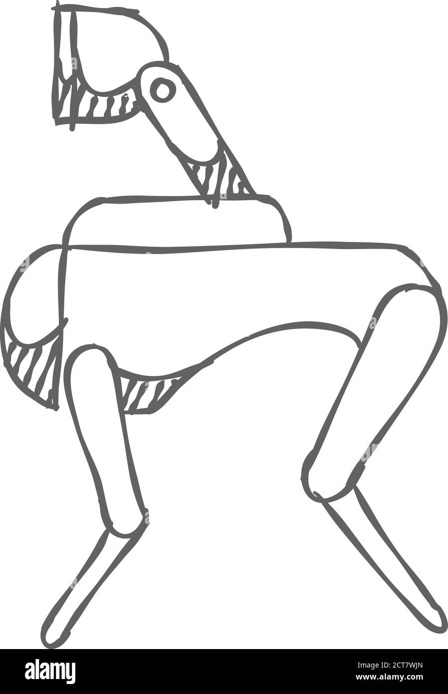 Intelligence animal robot icon in sketch style. Vector illustration ...