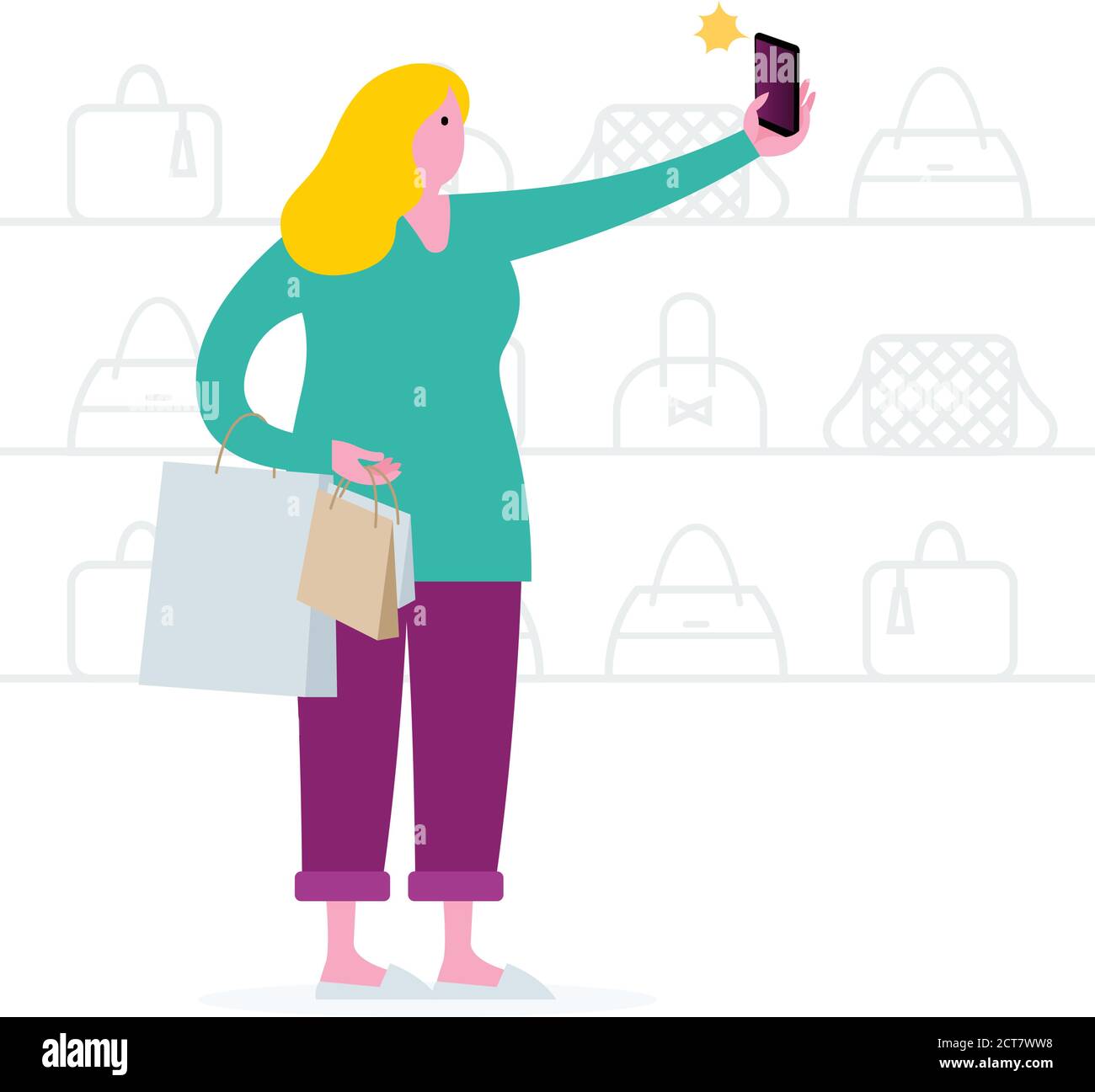 Woman in shopping mall using Cut Out Stock Images & Pictures - Alamy