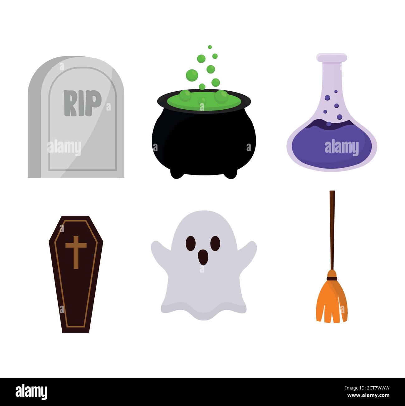 Halloween cartoons set vector design Stock Vector Image & Art - Alamy
