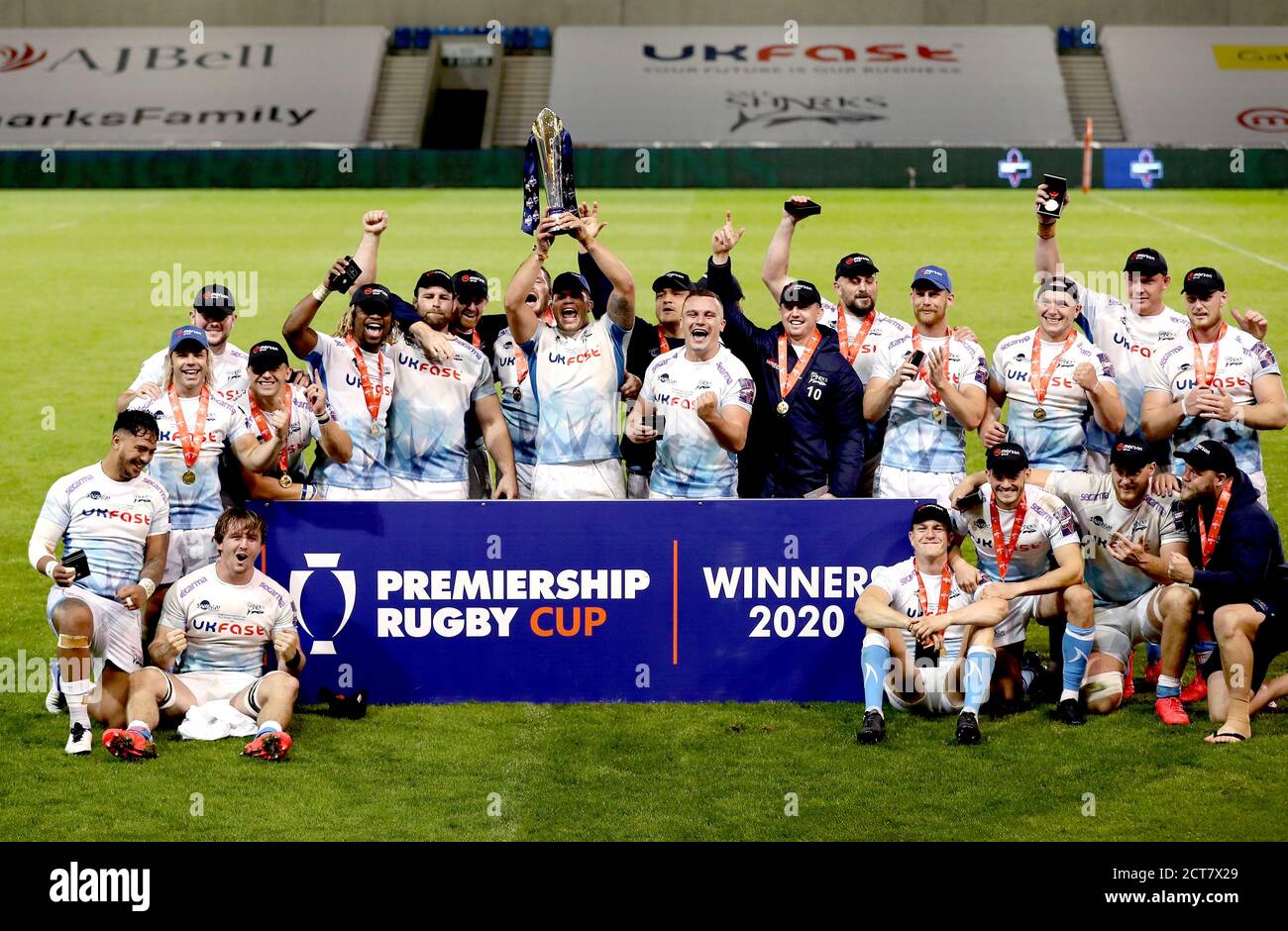 He celebrates winning gallagher premiership cup final aj bell stadium ...