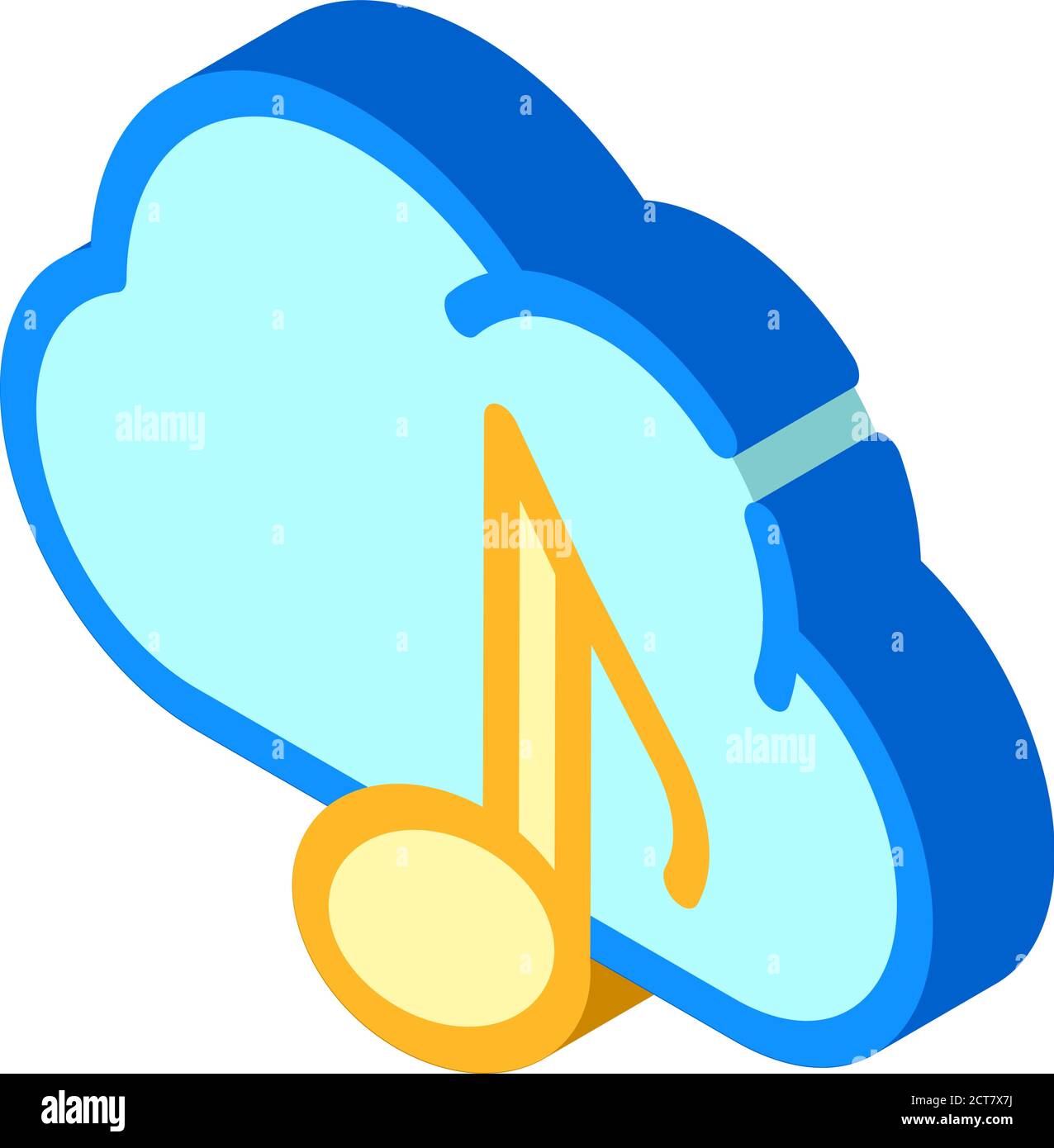 music cloud storage isometric icon vector illustration Stock Vector ...