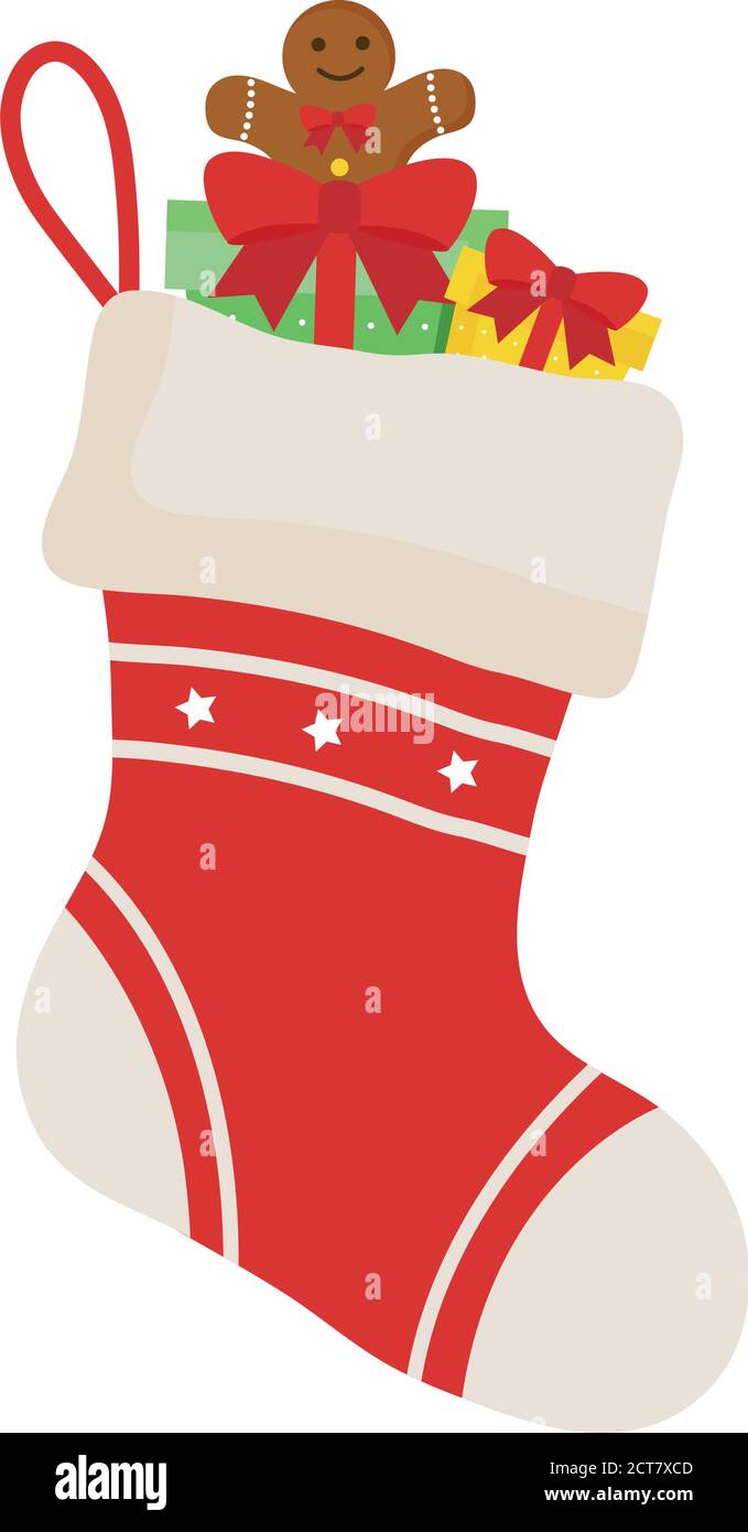 merry christmas boot with gingerbread vector design Stock Vector Image ...