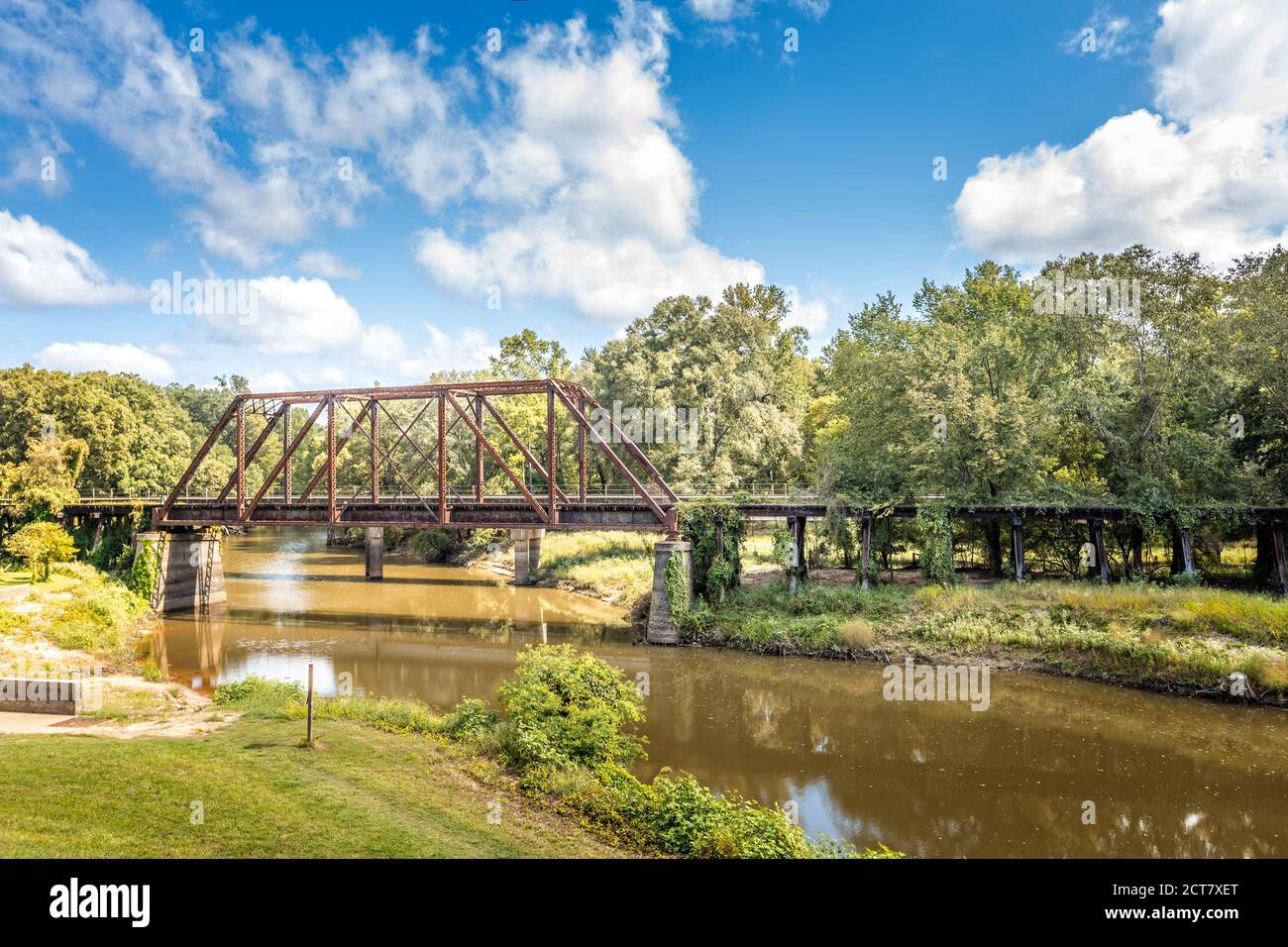Old, historic Jefferson railway bridge in Jefferson, Texas USA Stock ...