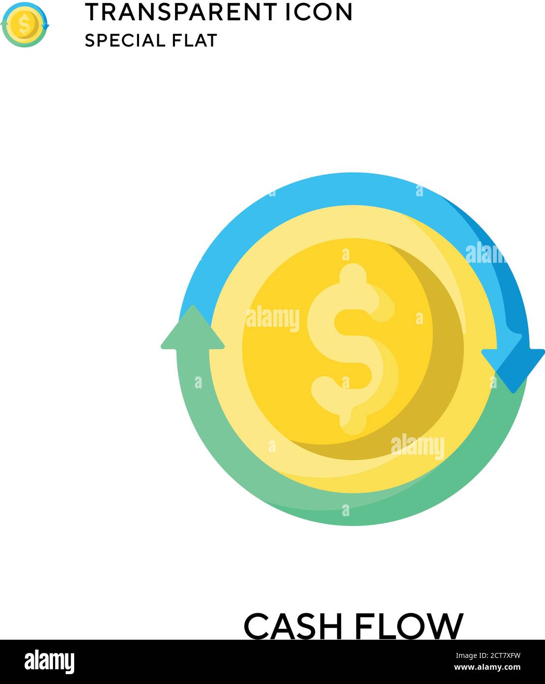 Cash flow vector icon. Flat style illustration. EPS 10 vector Stock ...