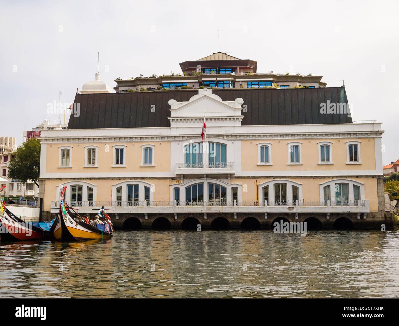 Old port, art deco building at channel of Sao Roque, touristic point ...
