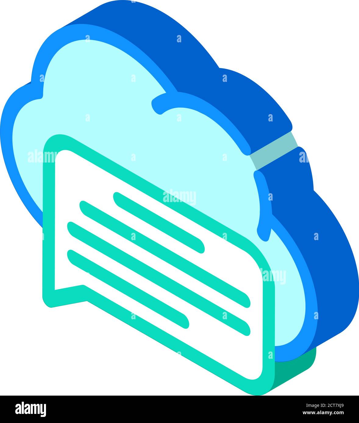 messaging cloud storage isometric icon vector illustration Stock Vector Image & Art - Alamy