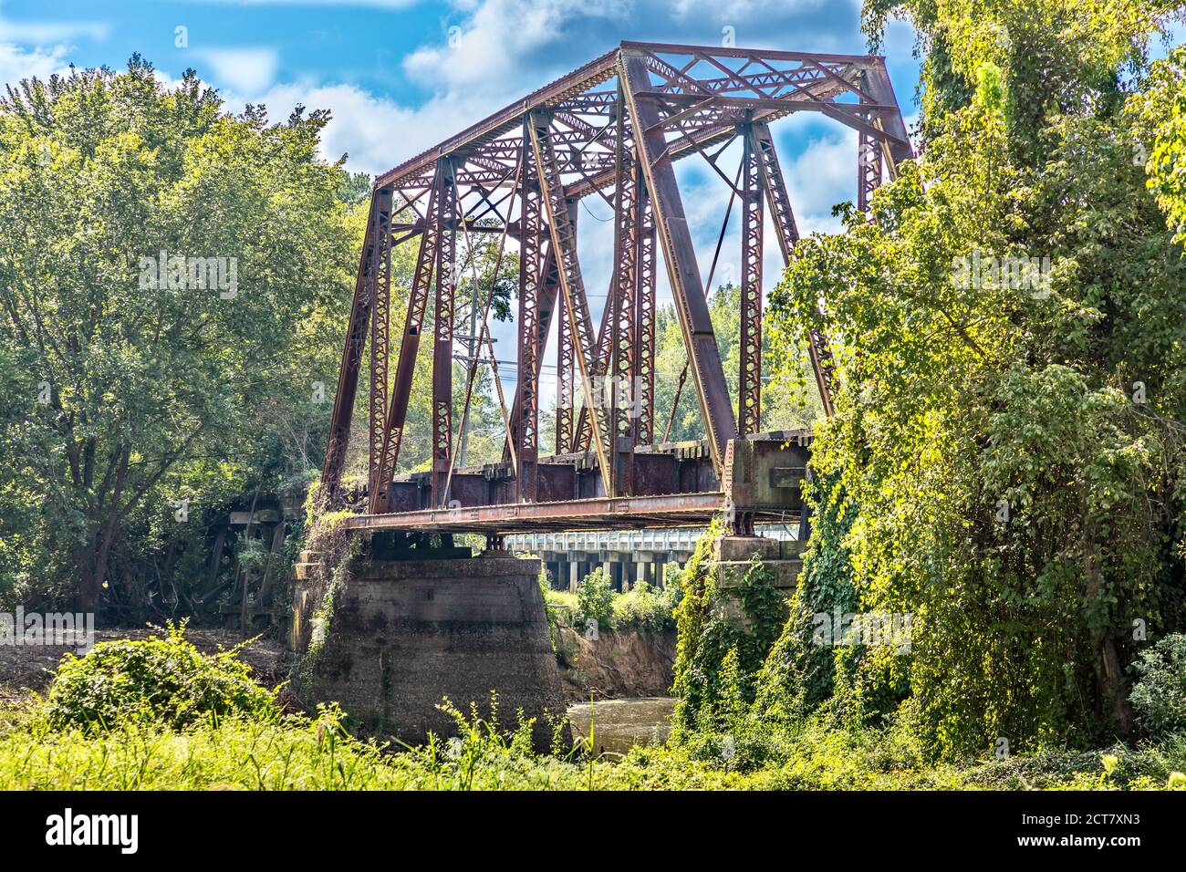 Old, historic Jefferson railway bridge in Jefferson, Texas USA Stock ...