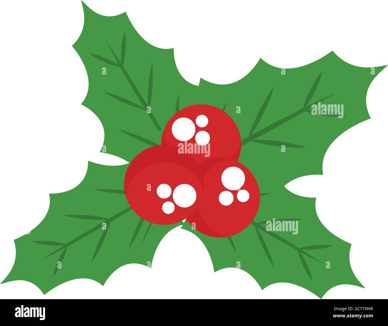 merry christmas berries with leaves vector design Stock Vector Image ...