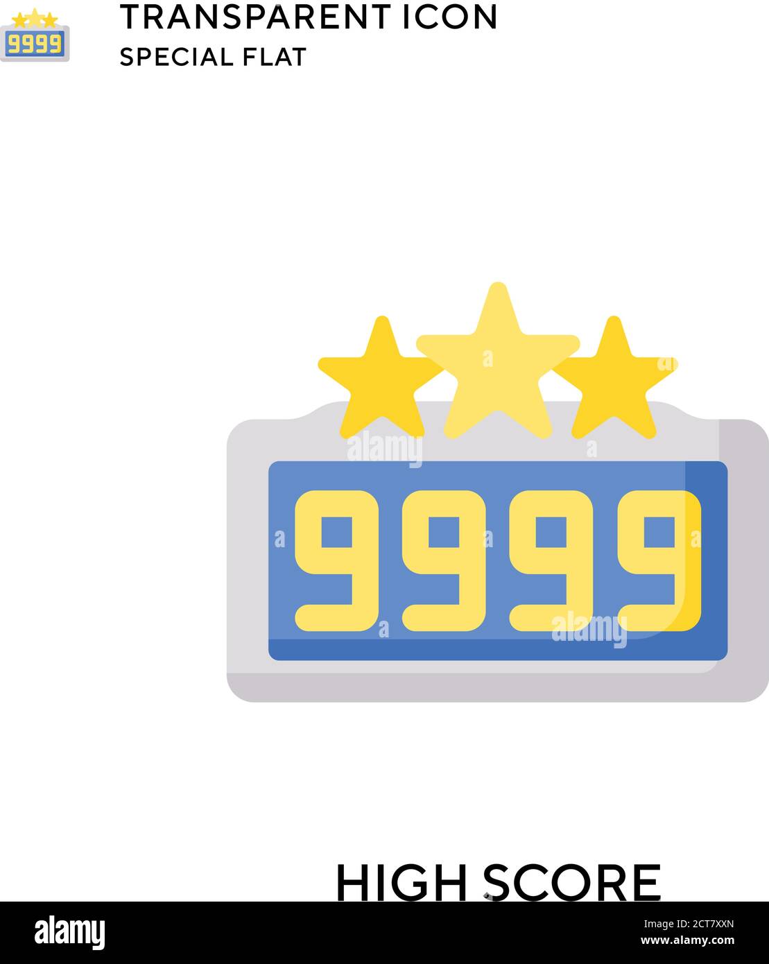 High score vector icon. Flat style illustration. EPS 10 vector Stock ...