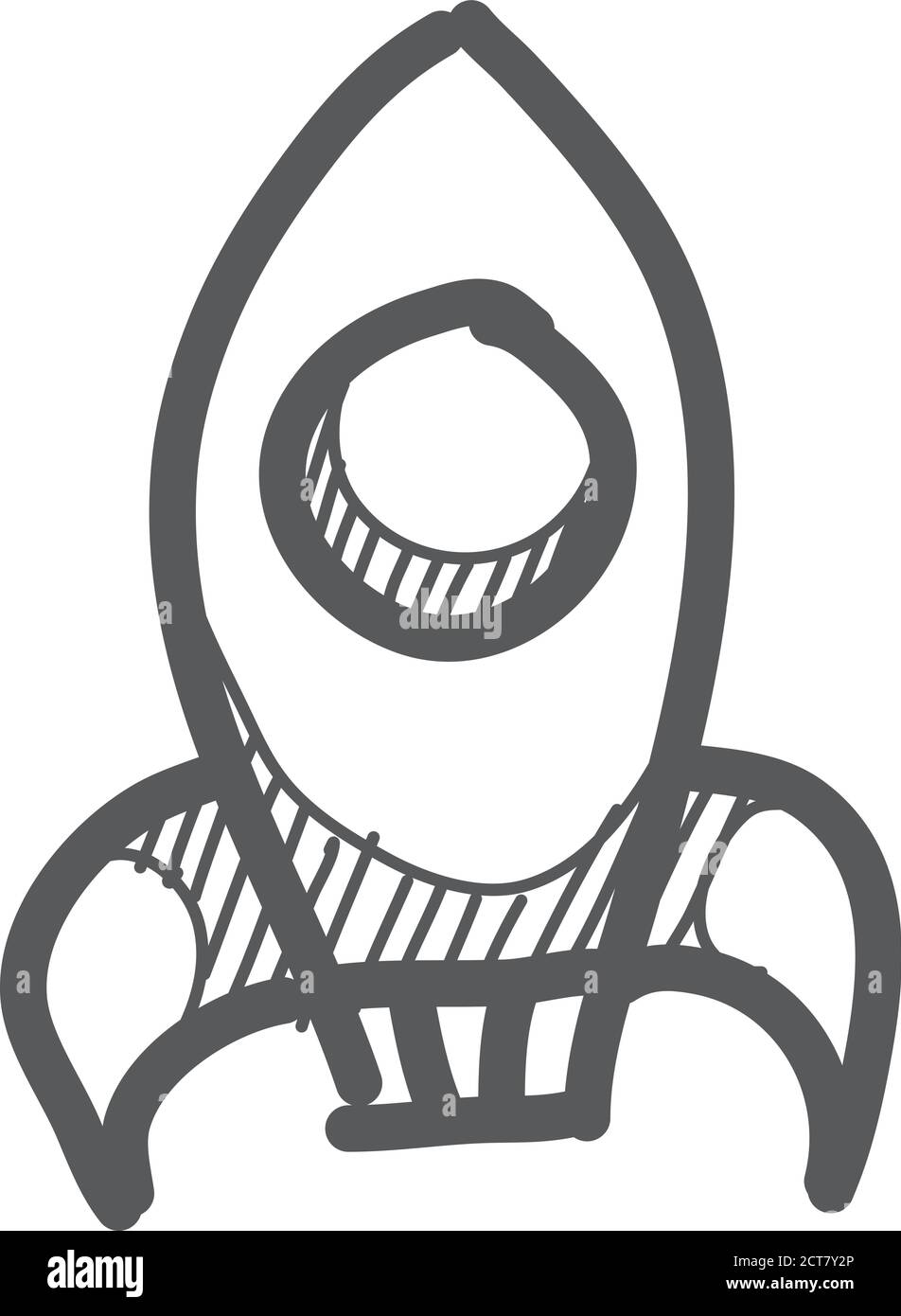 Rocket icon in sketch style. Hand drawn vector illustration Stock ...