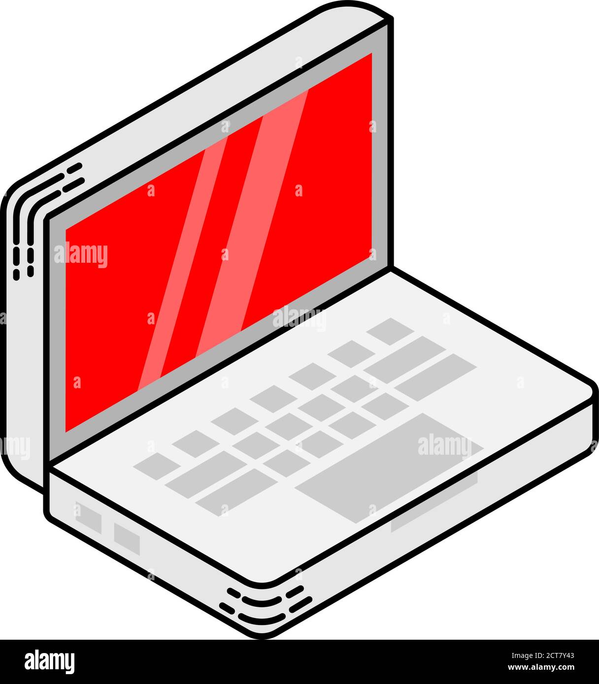 Laptop icon in isometric style. Technology vector illustration Stock ...