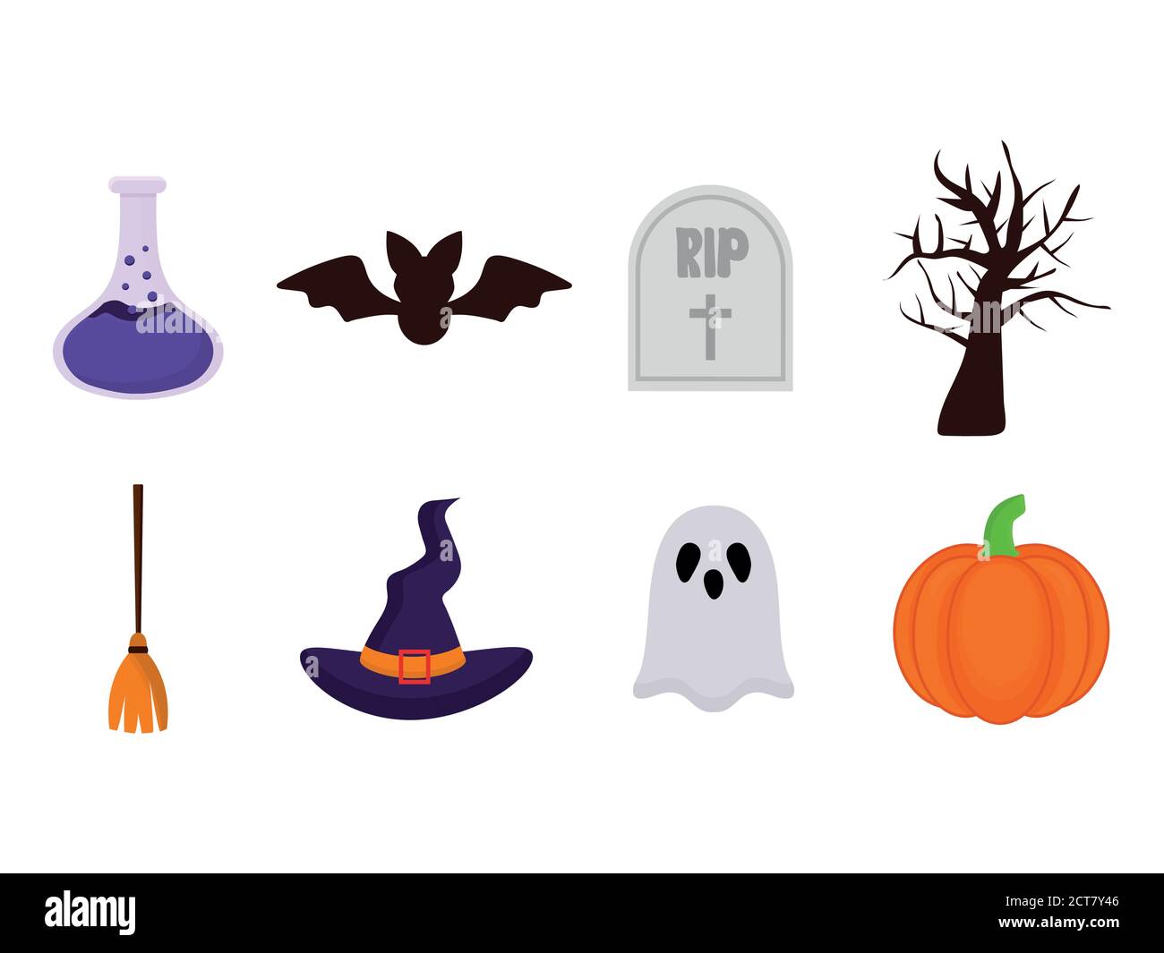 Halloween cartoons set vector design Stock Vector Image & Art - Alamy
