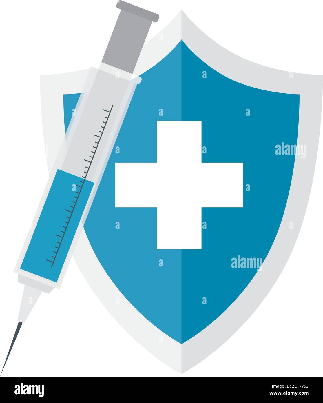 Medical injection with cross shield vector design Stock Vector Image ...