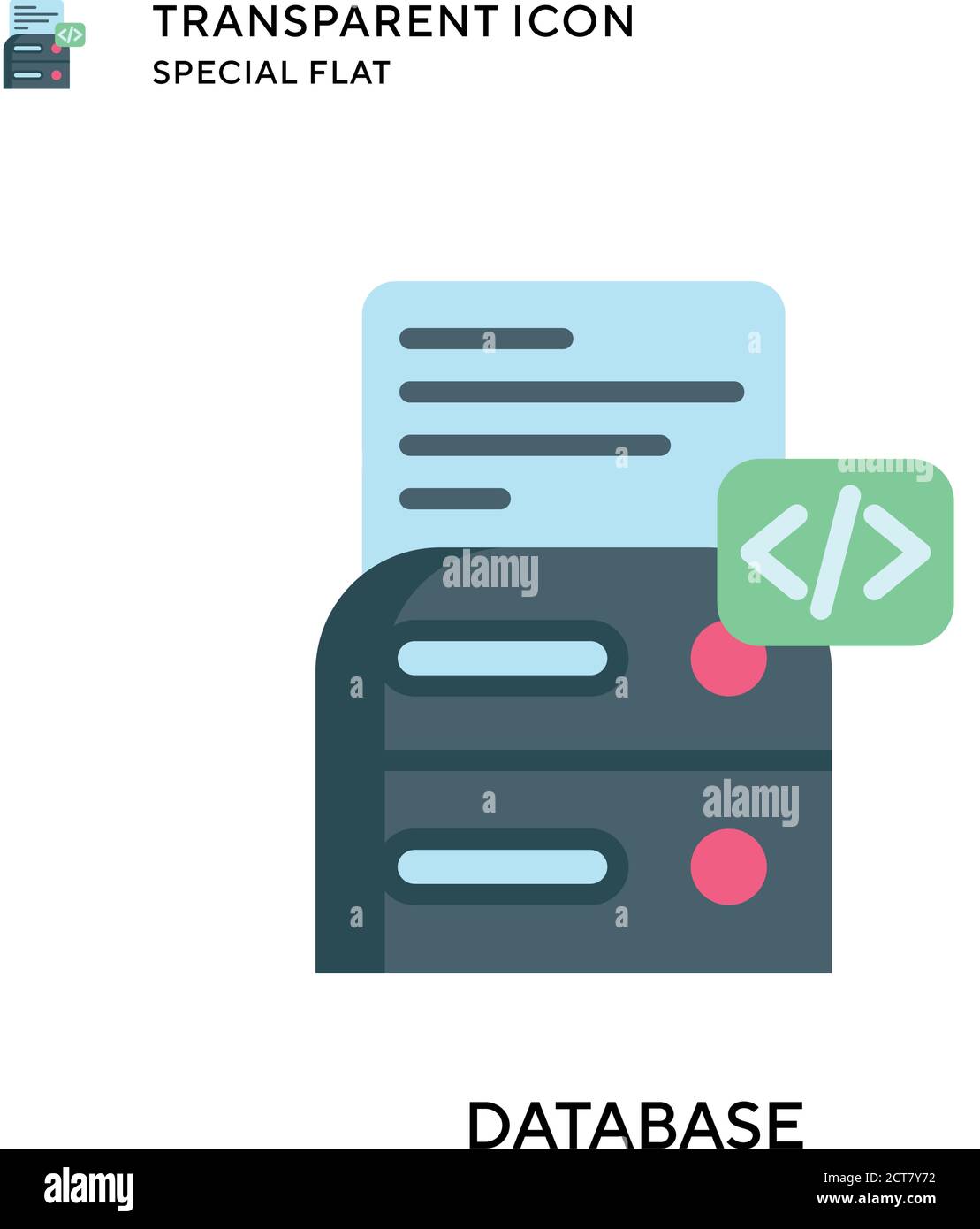 Database vector icon. Flat style illustration. EPS 10 vector Stock ...