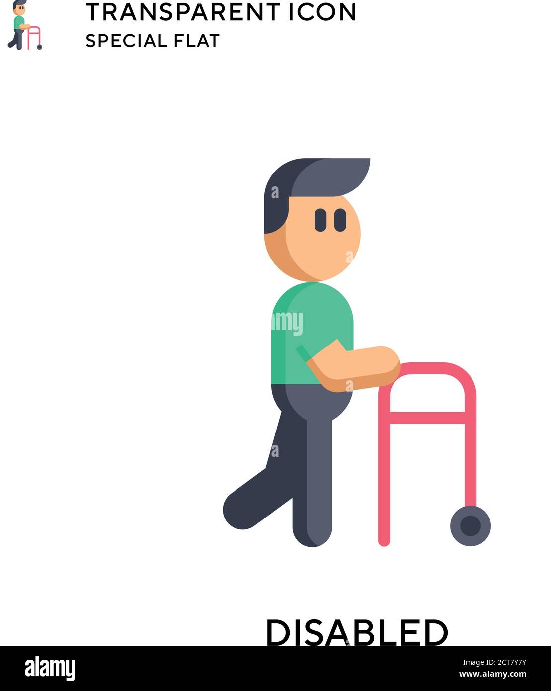 Disabled vector icon. Flat style illustration. EPS 10 vector Stock ...