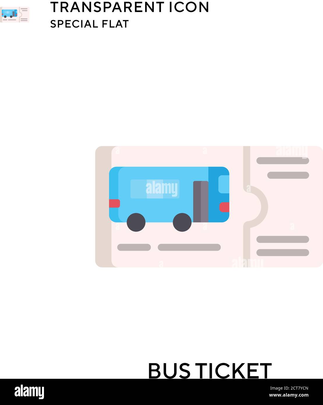 Bus ticket vector icon. Flat style illustration. EPS 10 vector Stock ...