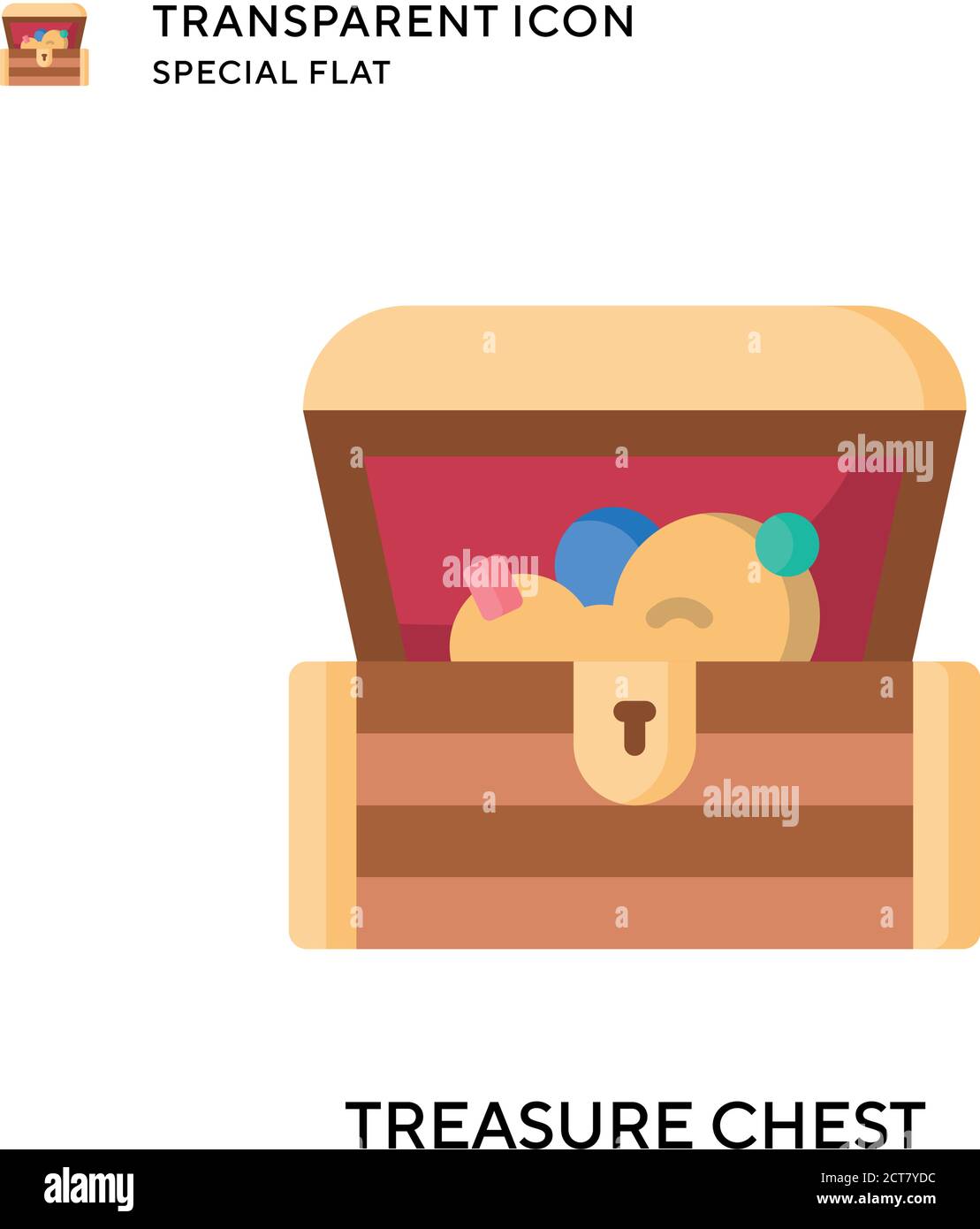 Treasure chest vector icon. Flat style illustration. EPS 10 vector ...