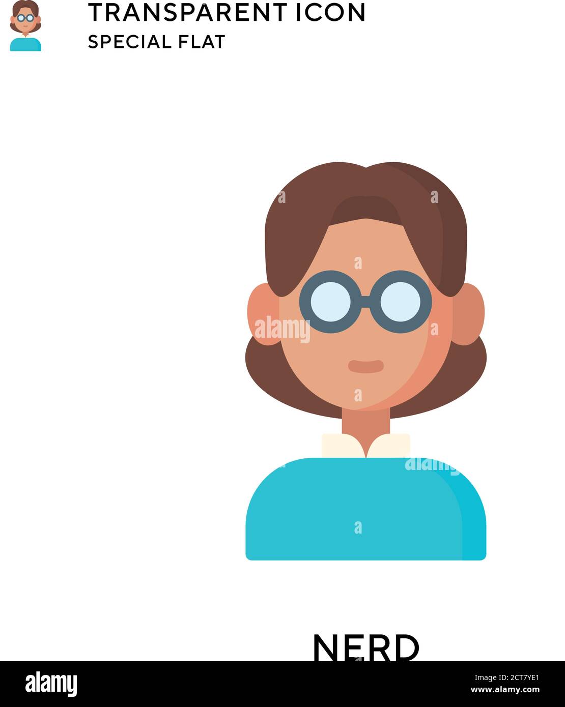 Nerd vector icon. Flat style illustration. EPS 10 vector Stock Vector ...