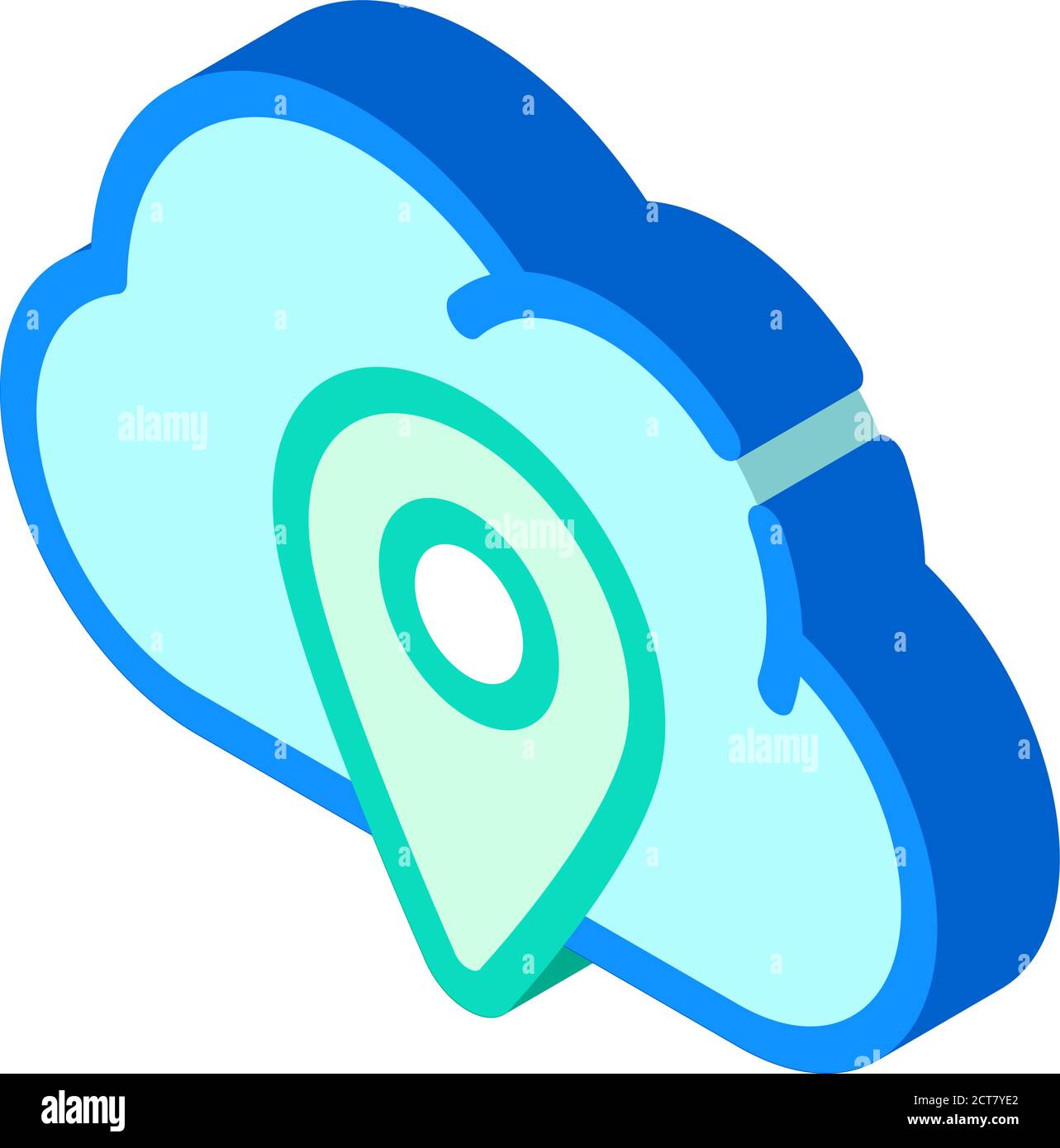 gps location cloud storage isometric icon vector illustration Stock ...