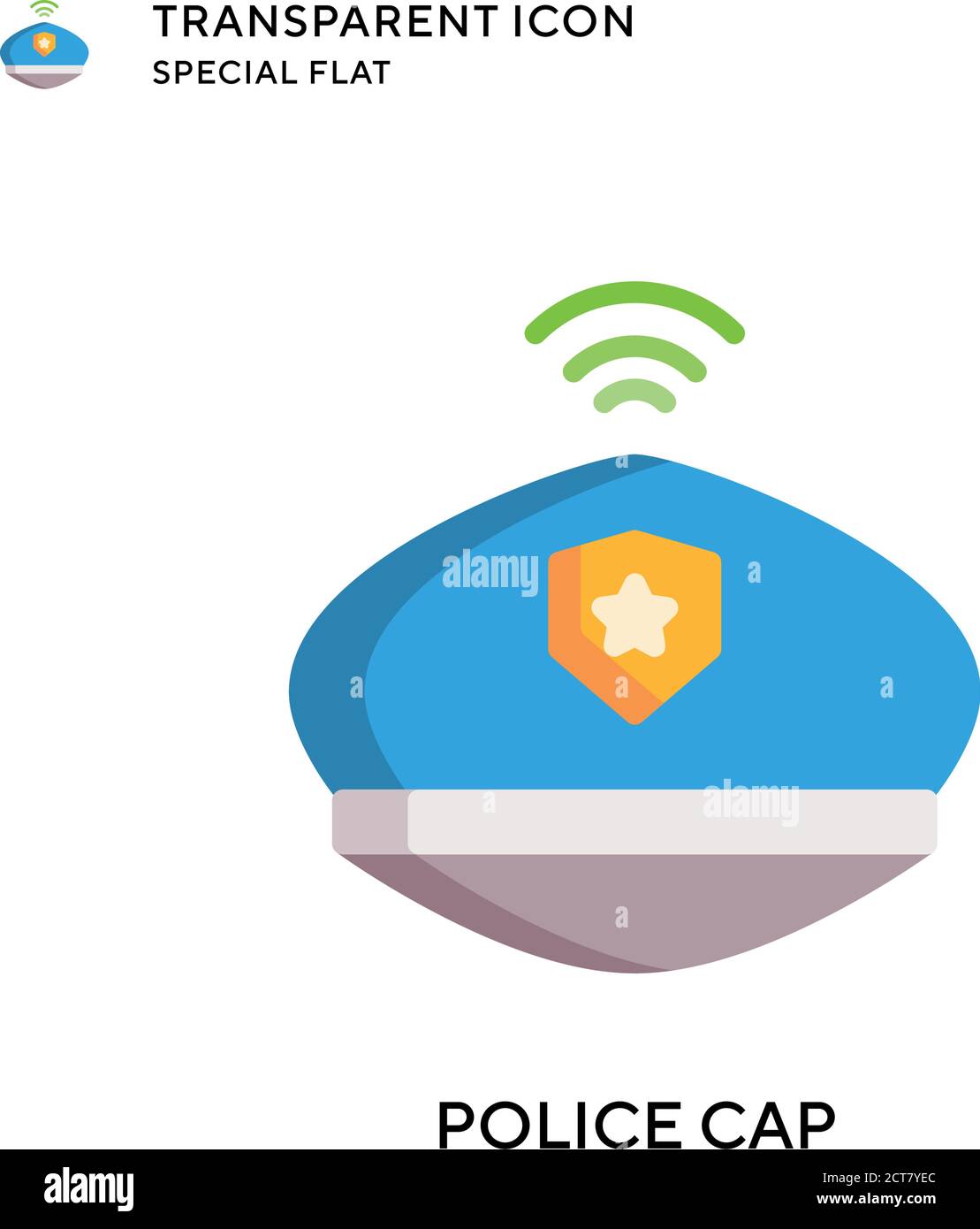 Police cap vector icon. Flat style illustration. EPS 10 vector Stock ...