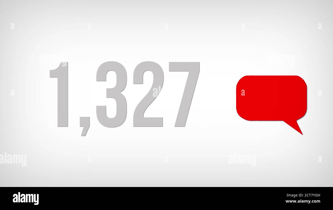 Comment Counter on a social network. 3d rendering Stock Photo - Alamy