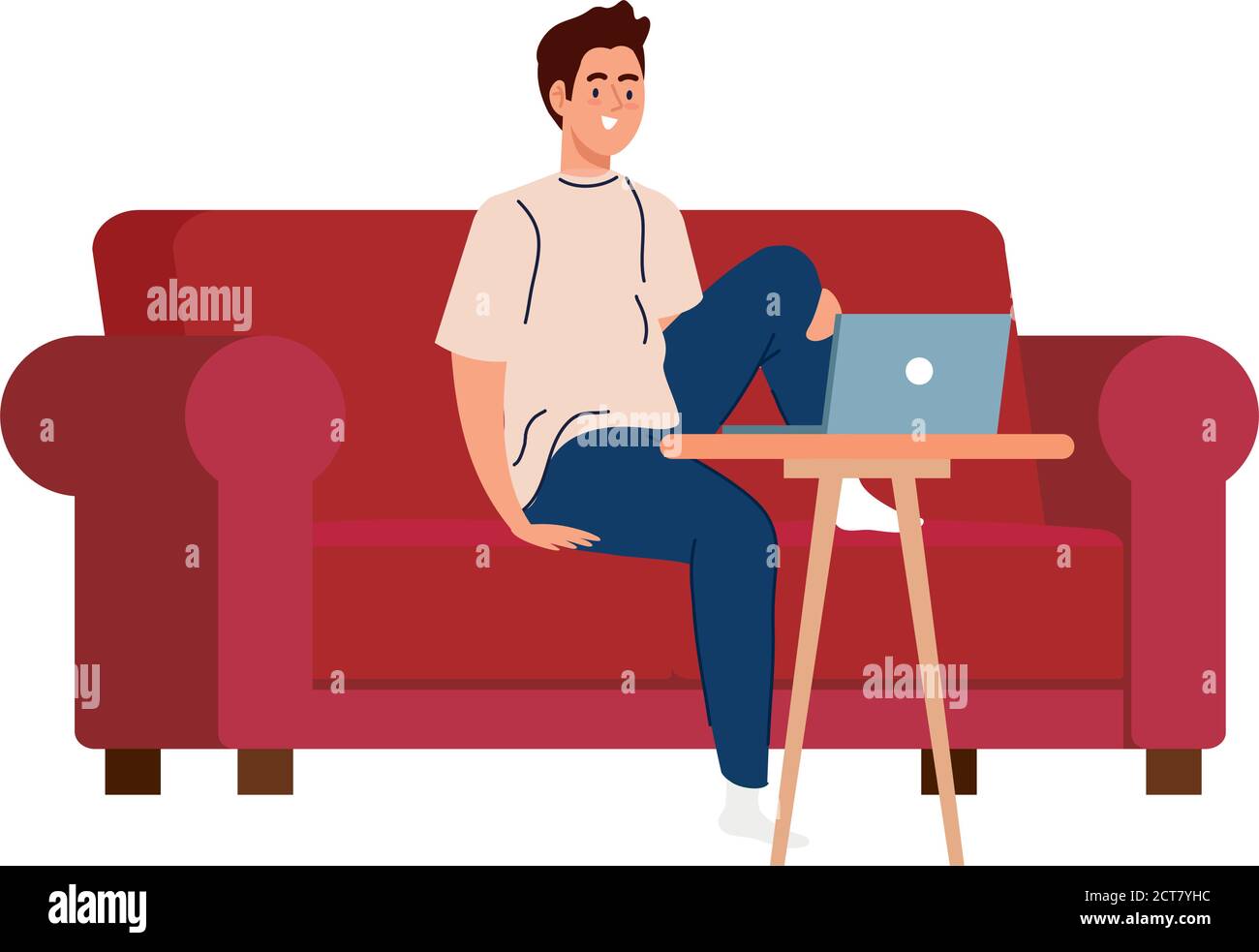 Boy home on couch Cut Out Stock Images & Pictures - Alamy