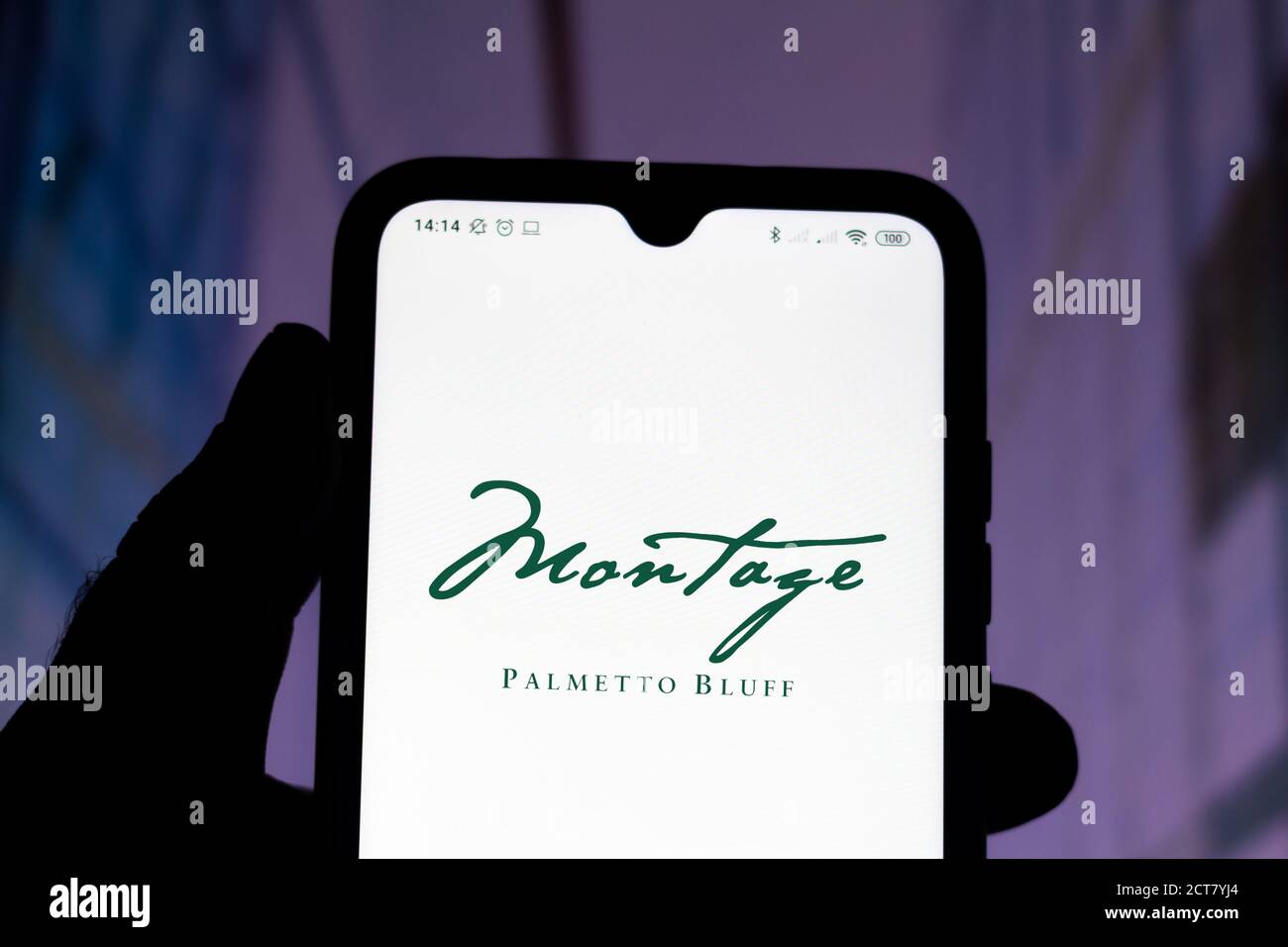 In this photo illustration of the Montage Palmetto Bluff logo seen ...