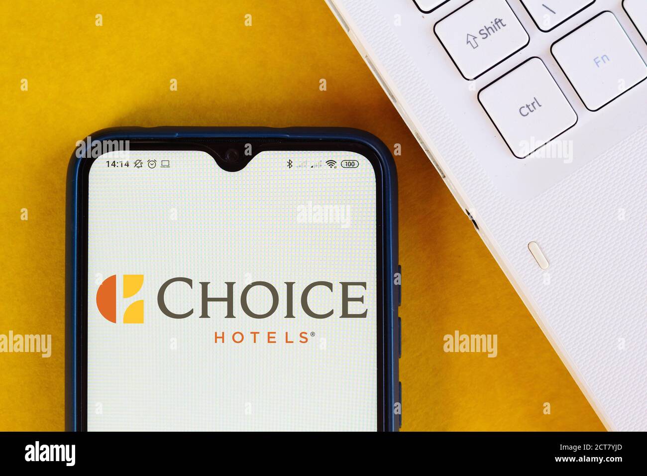 In this photo illustration of the Choice Hotels International logo seen ...