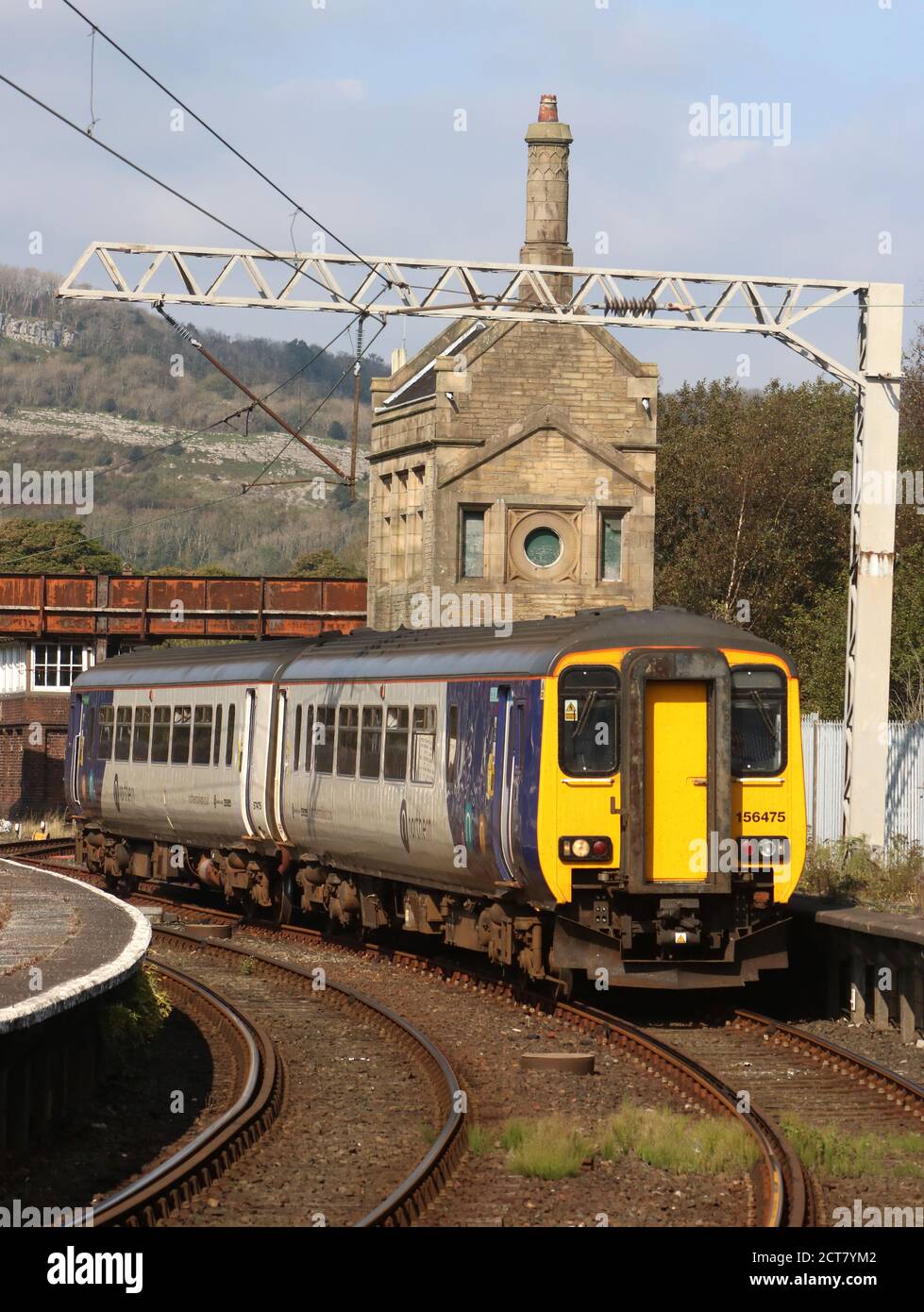 Class 156 super sprinter diesel multiple unit train, operated by Northern trains, arriving at ...