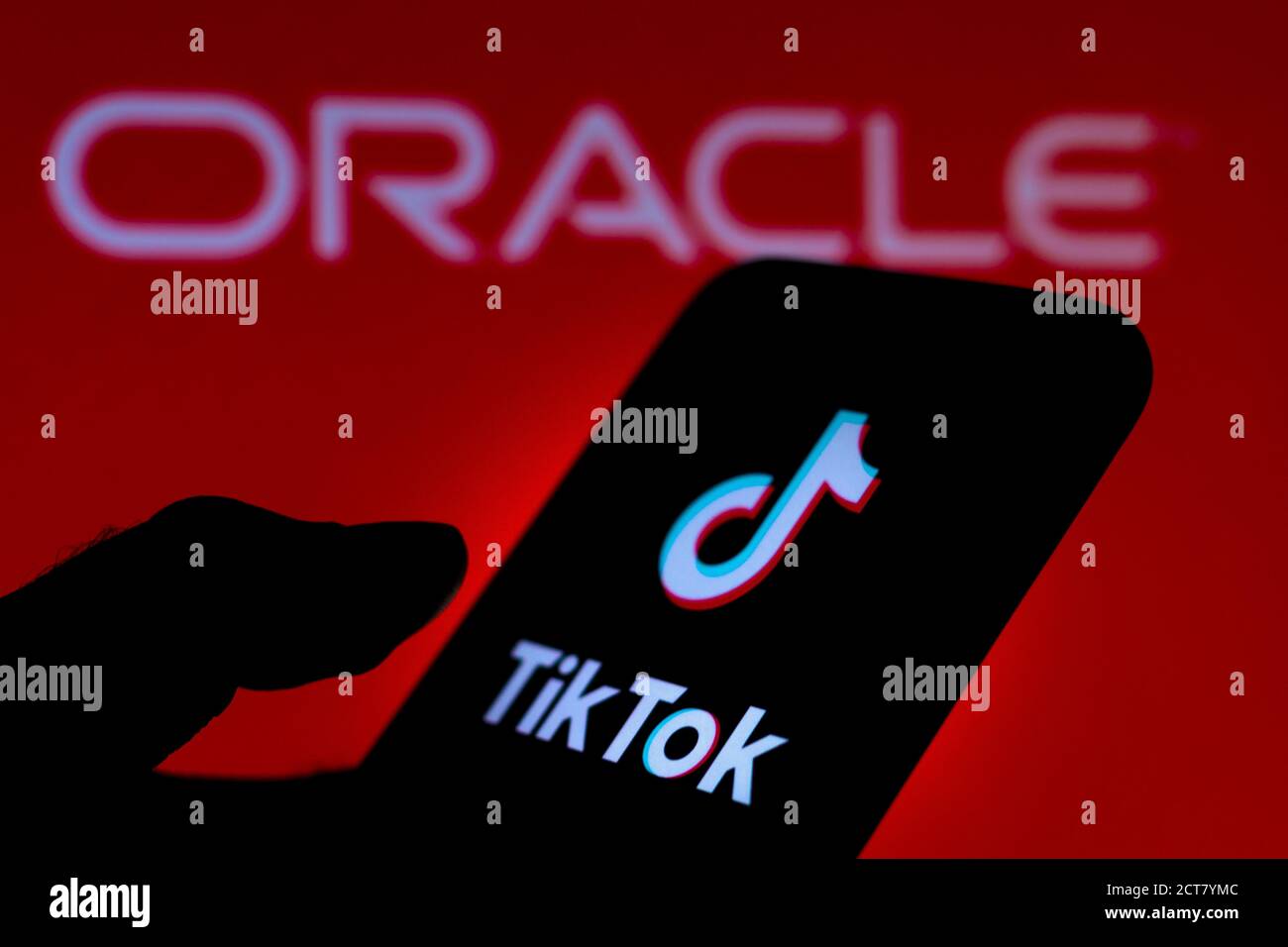 In this photo illustration a TikTok logo is seen displayed on a ...