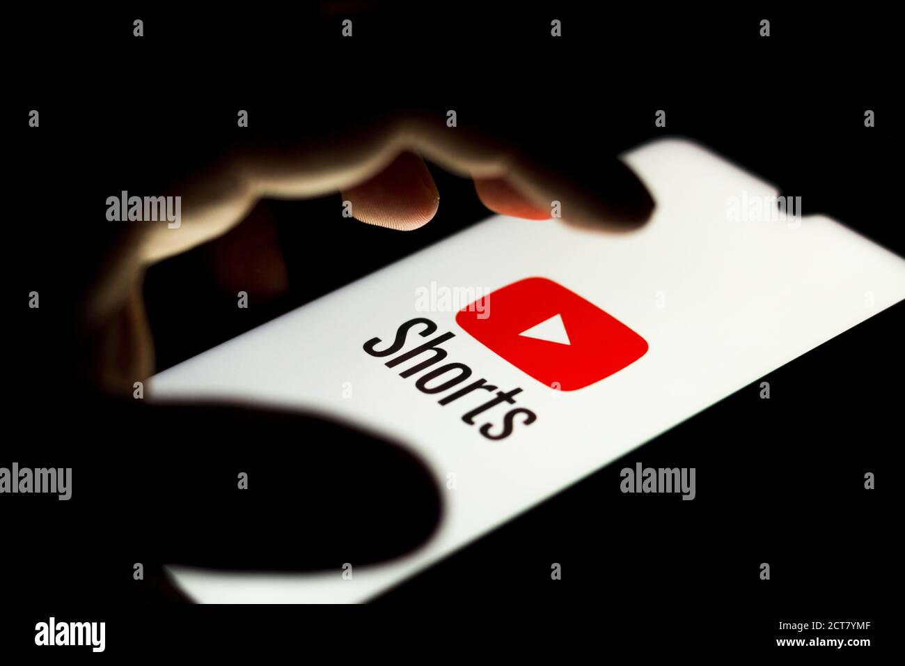 In this photo illustration a YouTube Shorts logo is seen displayed on a ...