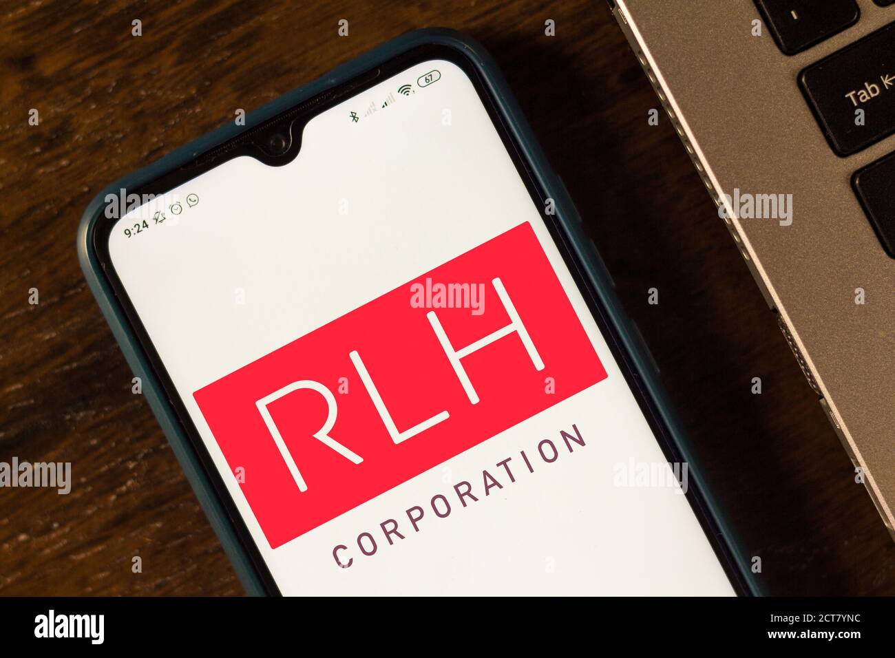 In this photo illustration the Red Lion Hotels Corporation (RLH) logo ...