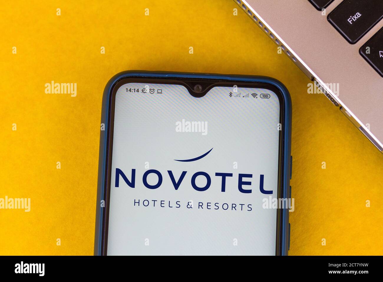 In this photo illustration of the Novotel logo seen displayed on a ...