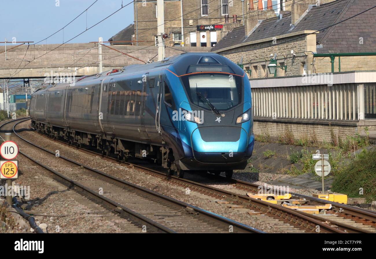 Class 397 Civity electric multiple unit train passing through Carnforth ...