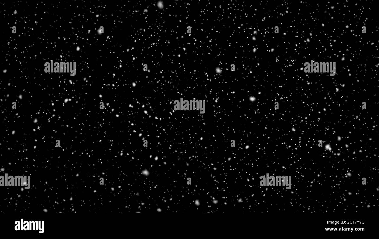 Realistic snow falling isolated on black. 3d rendering Stock Photo - Alamy