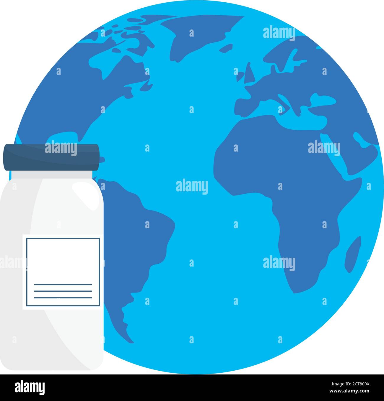 laboratory bottle with label and world vector design Stock Vector Image ...