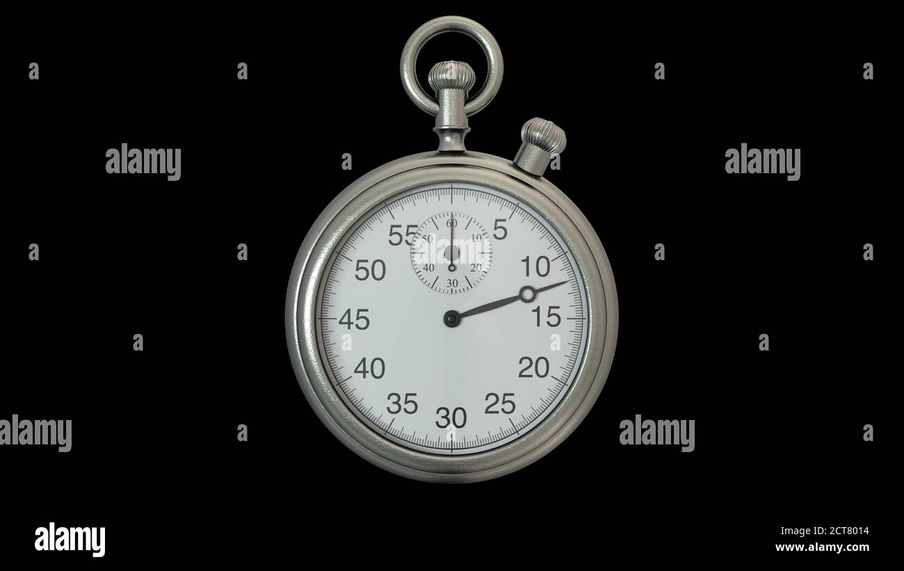 Realistic stopwatch on a black background. 3d rendering Stock Photo - Alamy