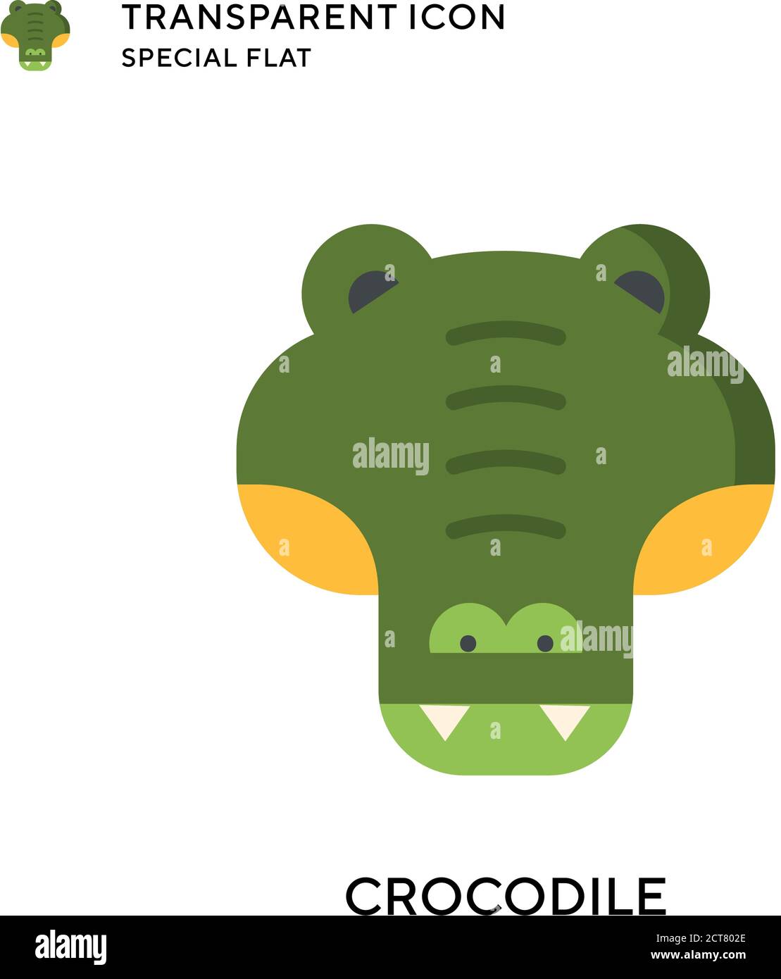 Crocodile vector icon. Flat style illustration. EPS 10 vector Stock ...