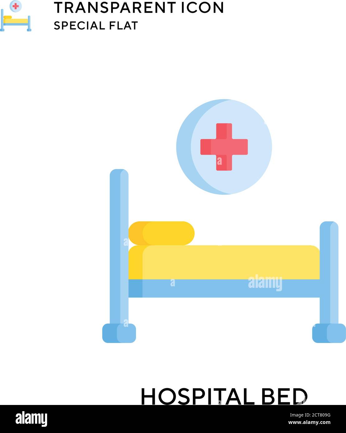 Hospital bed vector icon. Flat style illustration. EPS 10 vector Stock ...