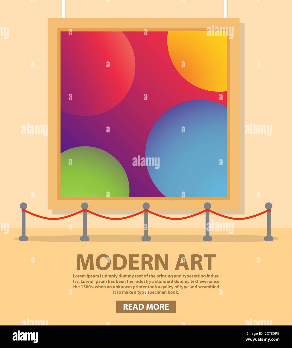 art gallery museum interior in flat vector. Exhibition of modern art ...