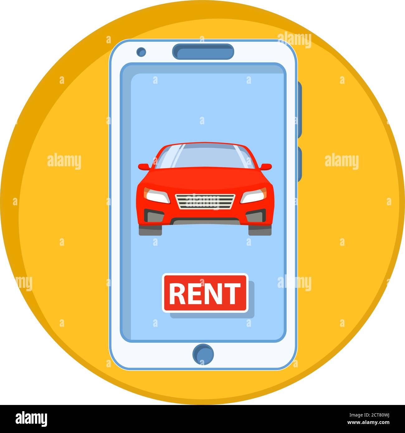 Mobile phone icon. The smartphone with mobile a application online car ... Mobile phone icon. The smartphone with mobile a application online car ...