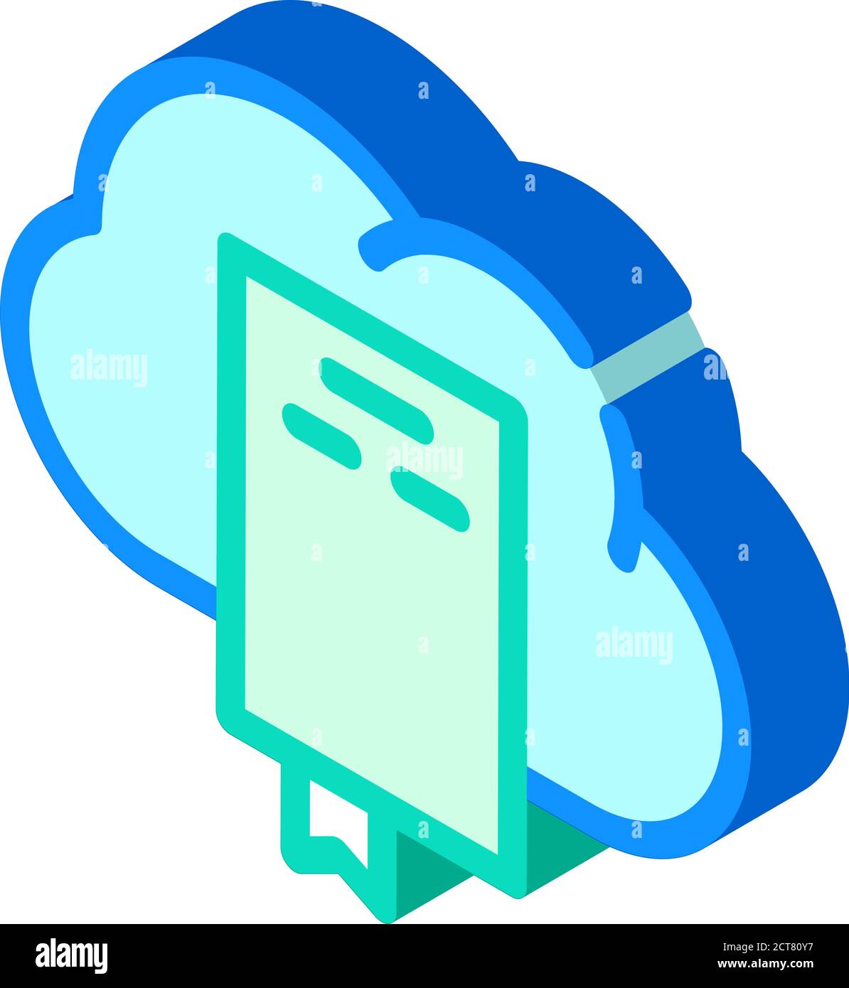 document cloud storage isometric icon vector illustration Stock Vector ...