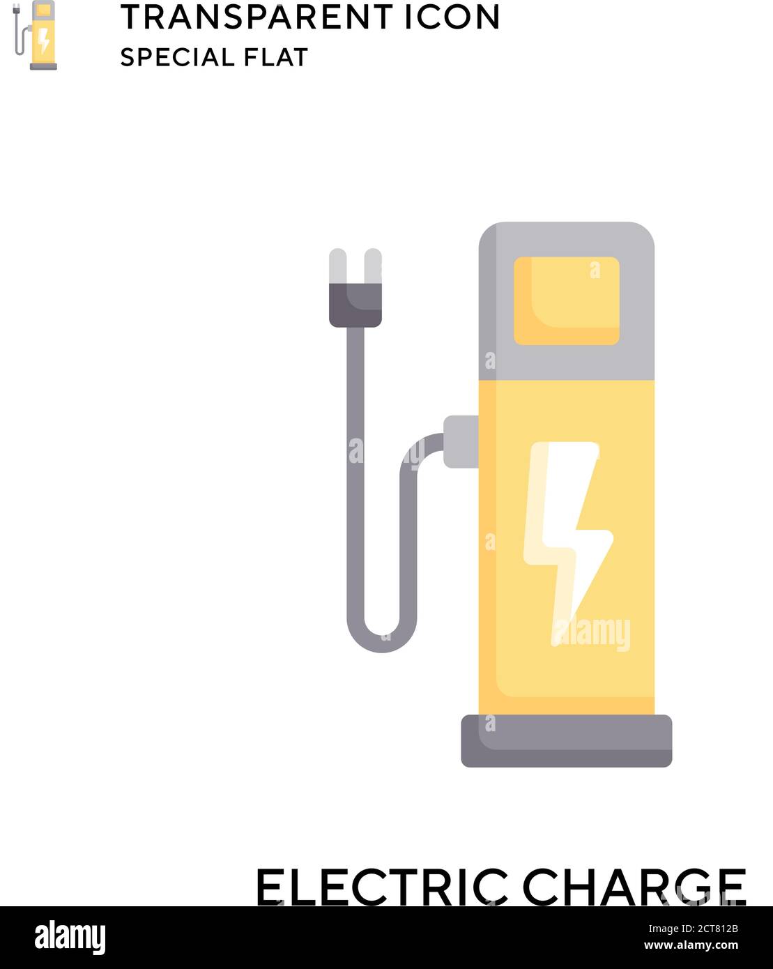 Electric charge vector icon. Flat style illustration. EPS 10 vector ...